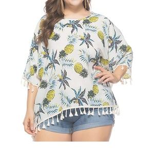 Tops | Plus Size Pineapple Print Top | Poshmark